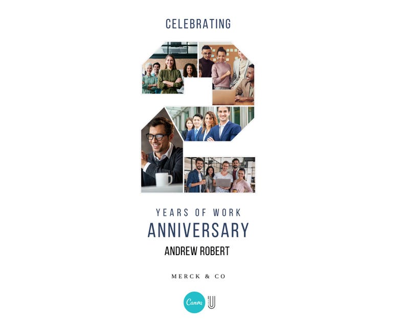 2nd Work Anniversary Photo Collage Gift (digital Download) - Etsy