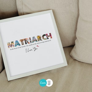 Matriarch Photo Frame, Personalized Matriarch Frame, Matriarch Print ...