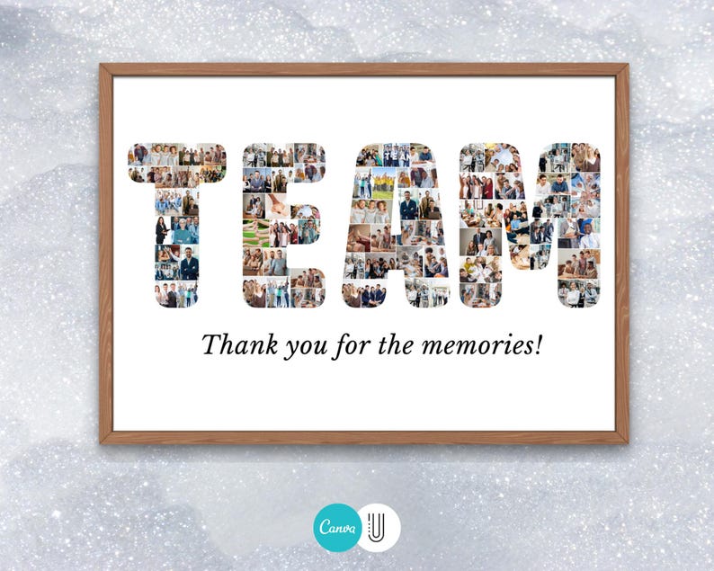 Team Photo Collage Personalized Colleague Farewell Gift With Coworker ...