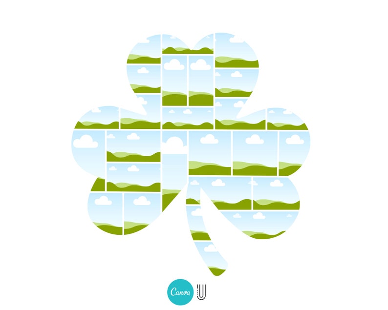 Picture Collage Shamrock Template , Photo Grid Cute Shamrock Photo ...