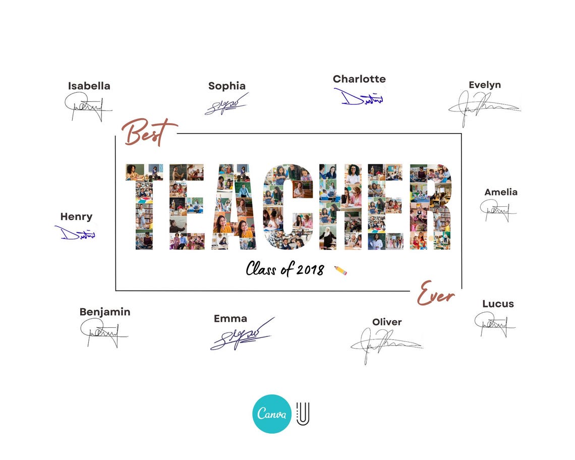 Personalized Teacher Photo Collage Gift (digital Download) - Etsy