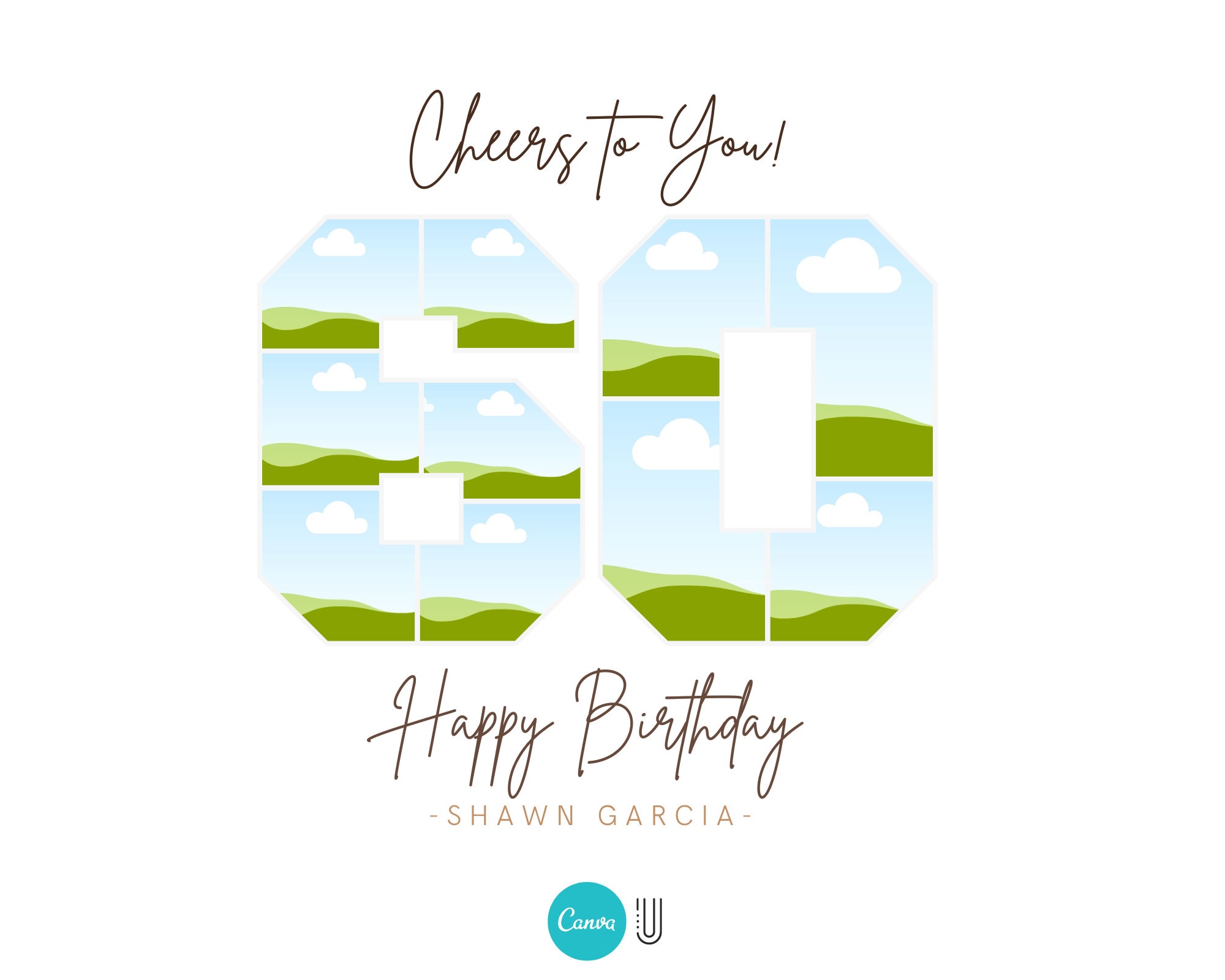 Photo Collage Template, Number 60 Photo Collage ,60th Birthday ,number ...