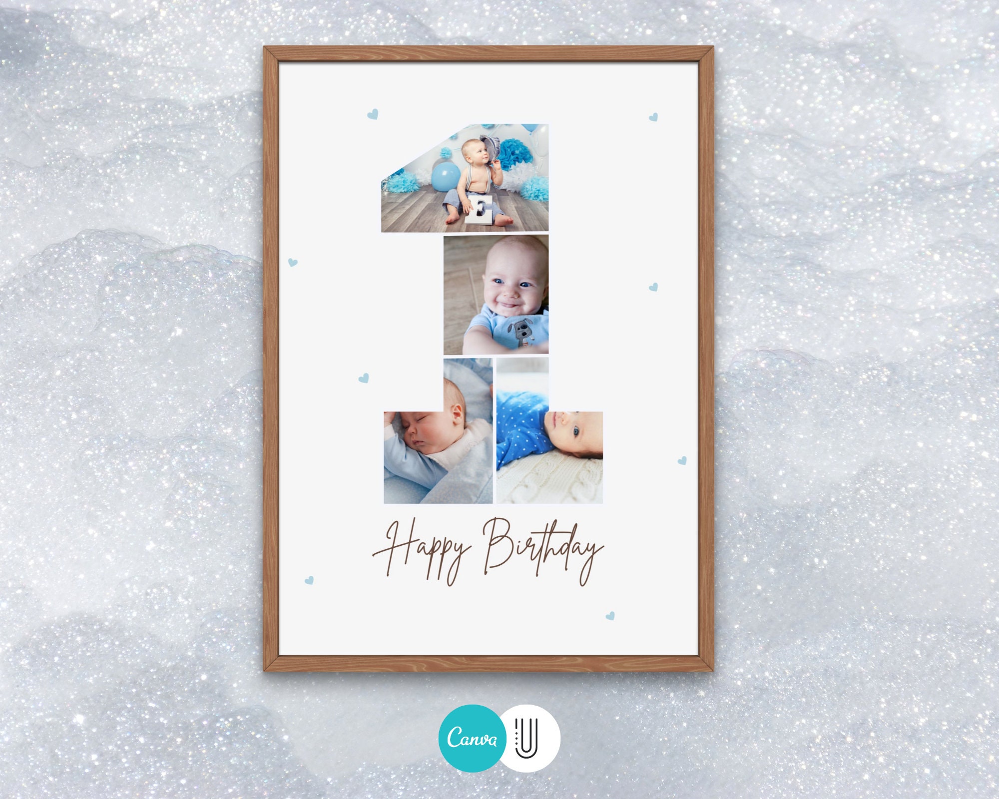 Number One, First Birthday Digital Download,birthday Number 1 Collage ...