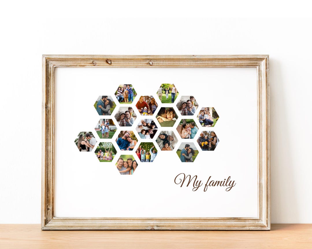 Custom Honeycombs Photo Collage Template,honey Comb Photo Frame ...