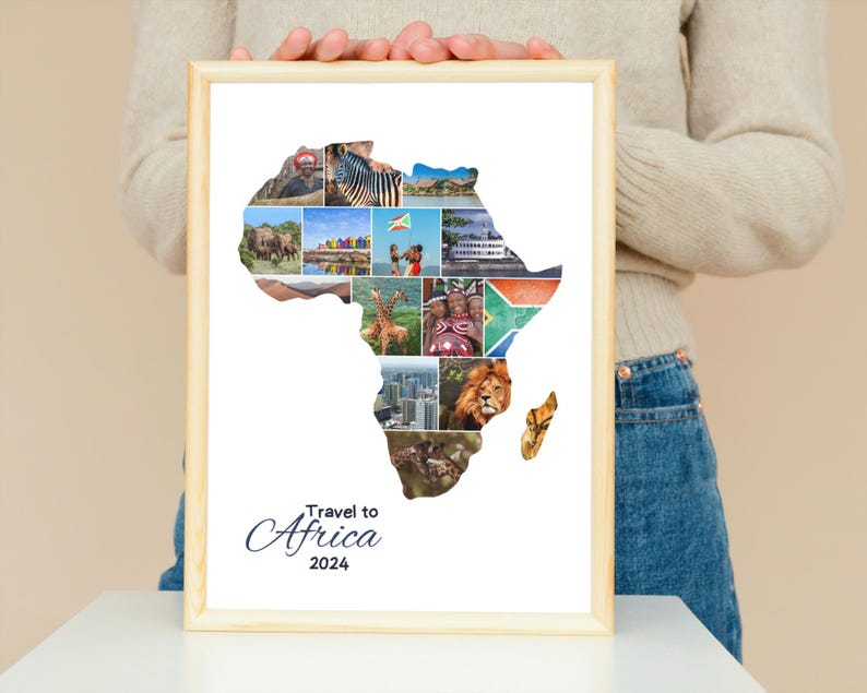 Africa Map Photo Collage Art: Travel Souvenir Gift (digital File) - Etsy