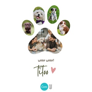 Dog Paw Photo Collage Design on Canva Frame Template,printable Paw ...