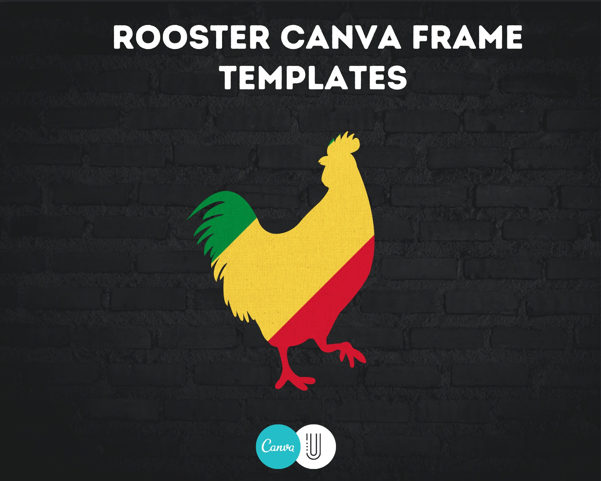Editable Rooster Canva Frame Template: DIY Home Decor (digital File) - Etsy