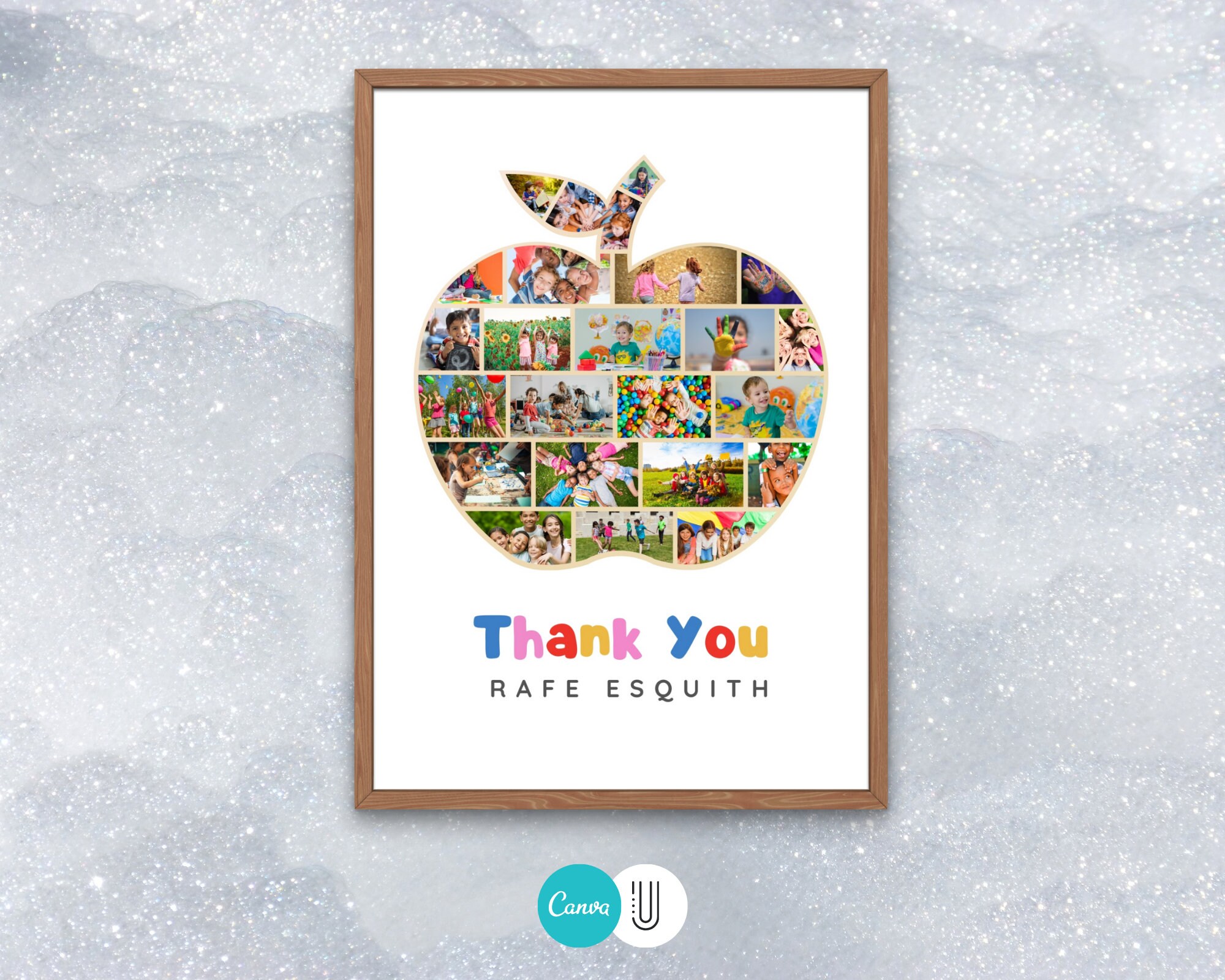 Custom Apple Teacher Photo Collage, Preschool Kindergarten Gift From ...