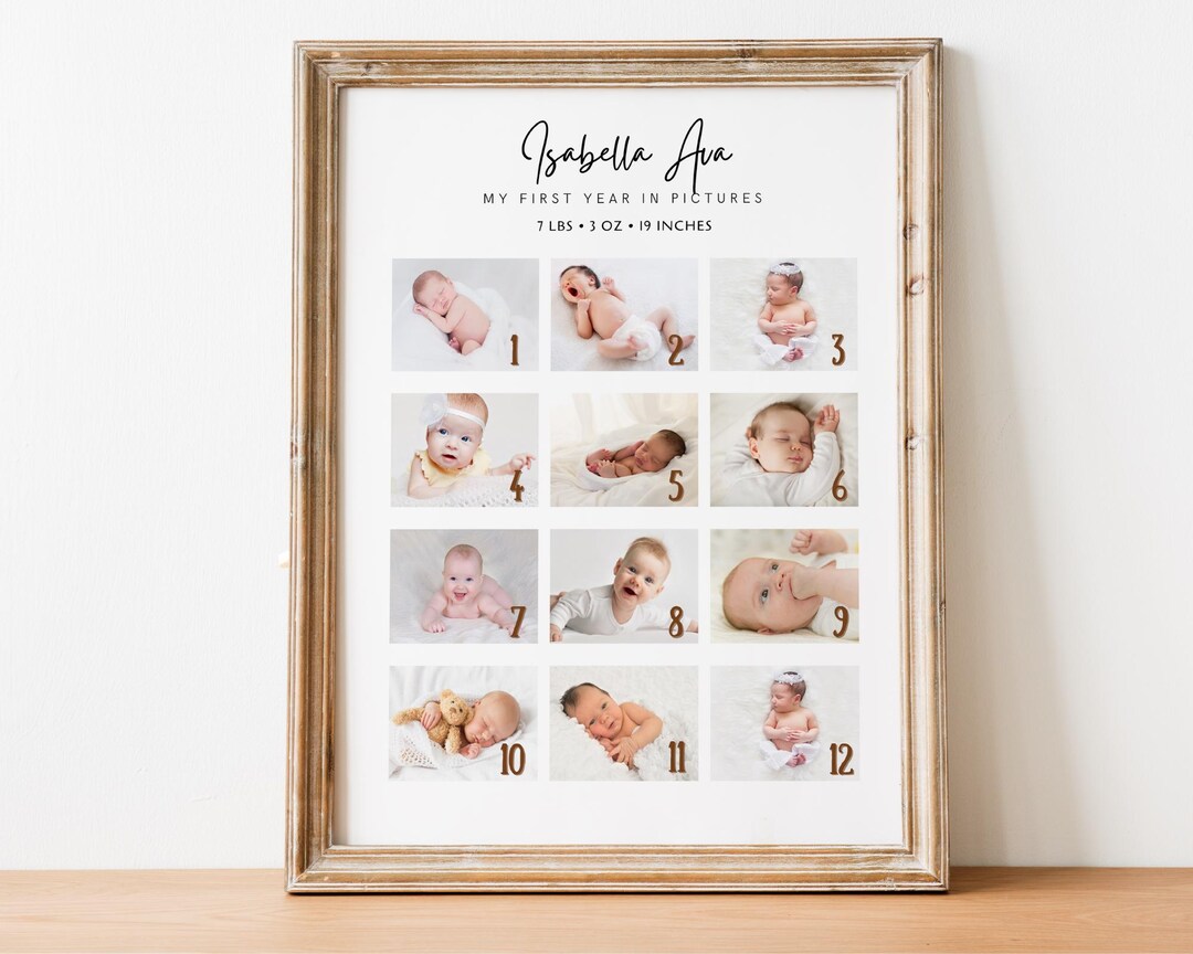 Baby Photo Collage Template,printable Photo Collage, Gift for Baby ...