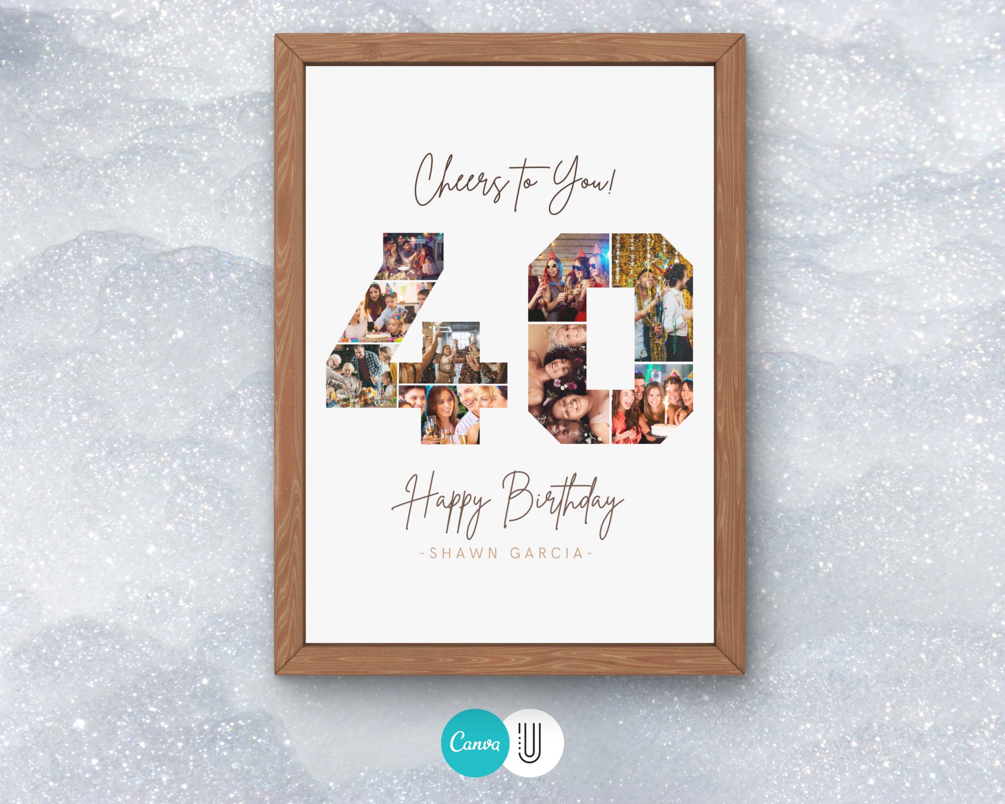 40 Number Photo Collage,40th Birthday Number, 40 Photo Collage Canva ...