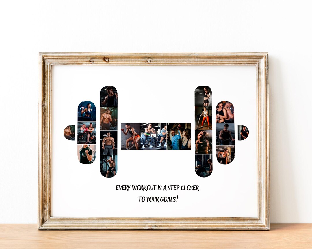 Fitness Photo Collage Template: Gym Trainer Gift (digital File) - Etsy