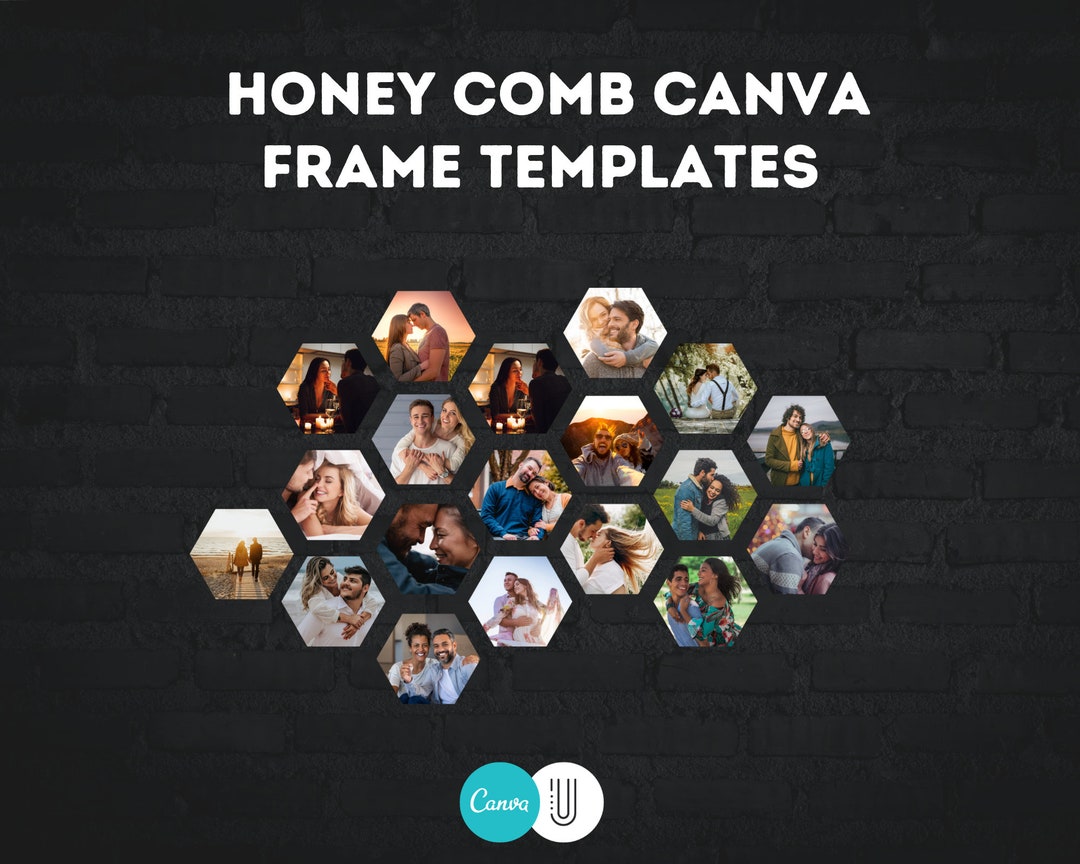Honeycomb Photo College Canva Frames - Etsy