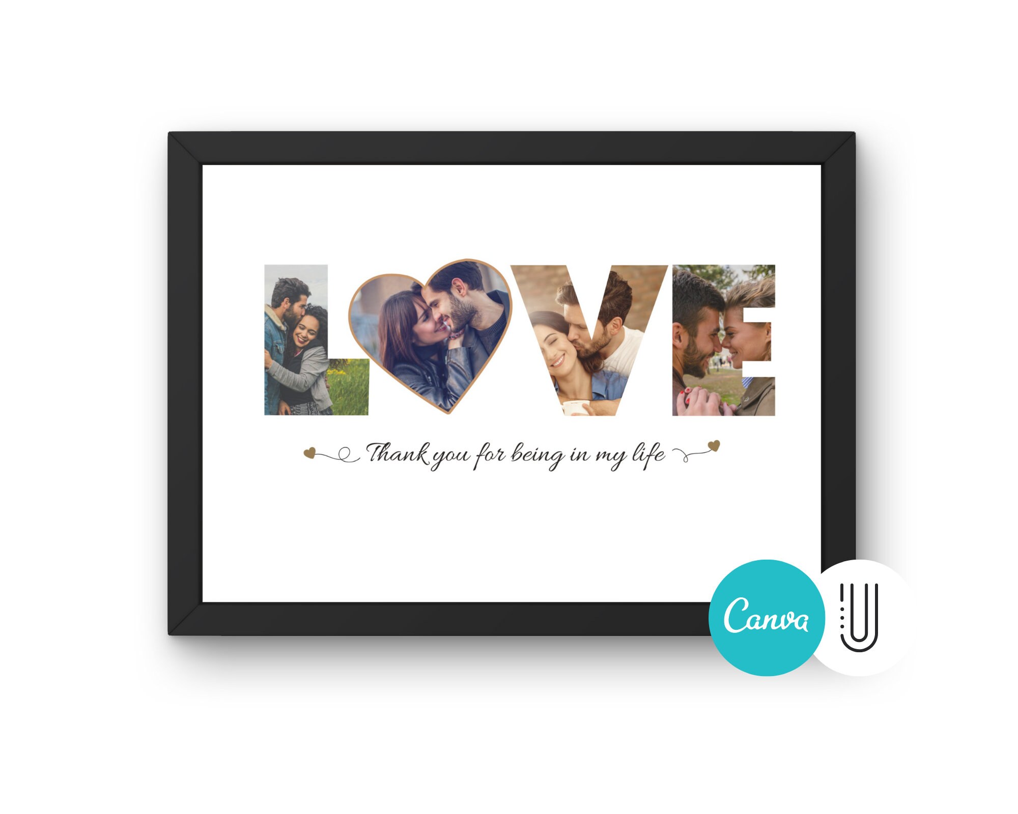 Love Photo Collage Template, Anniversary Gift (digital Download) - Etsy