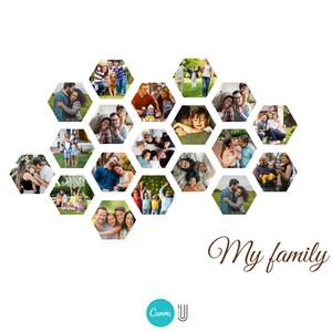 Custom Honeycombs Photo Collage Template,honey Comb Photo Frame ...