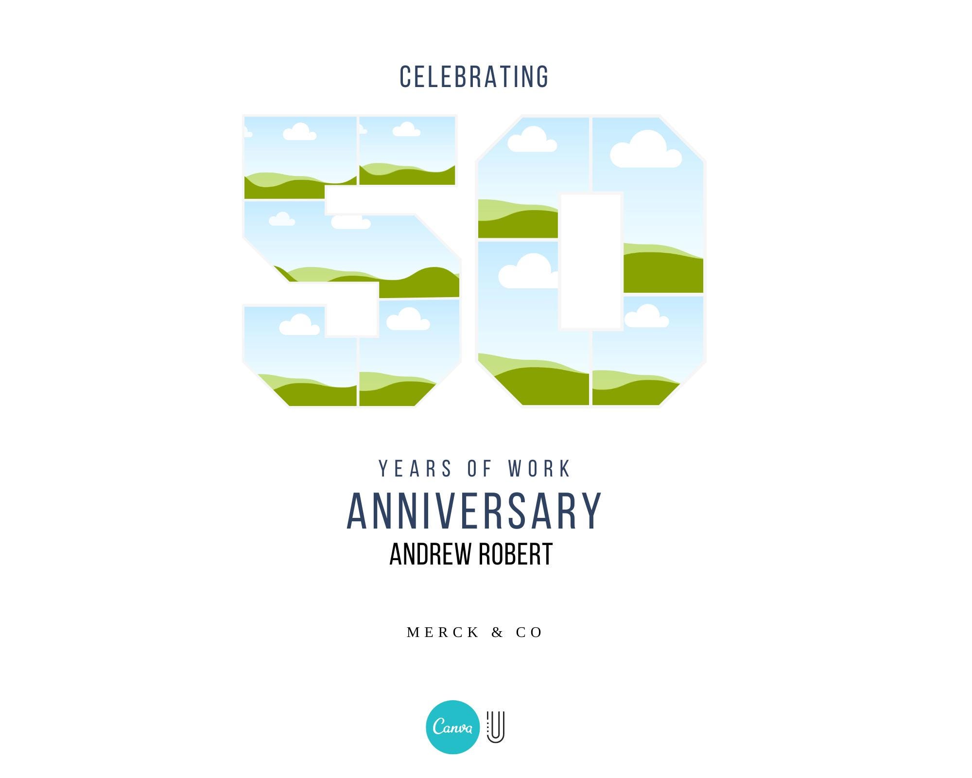 50th Work Anniversary Photo Collage Gift (digital Download) - Etsy