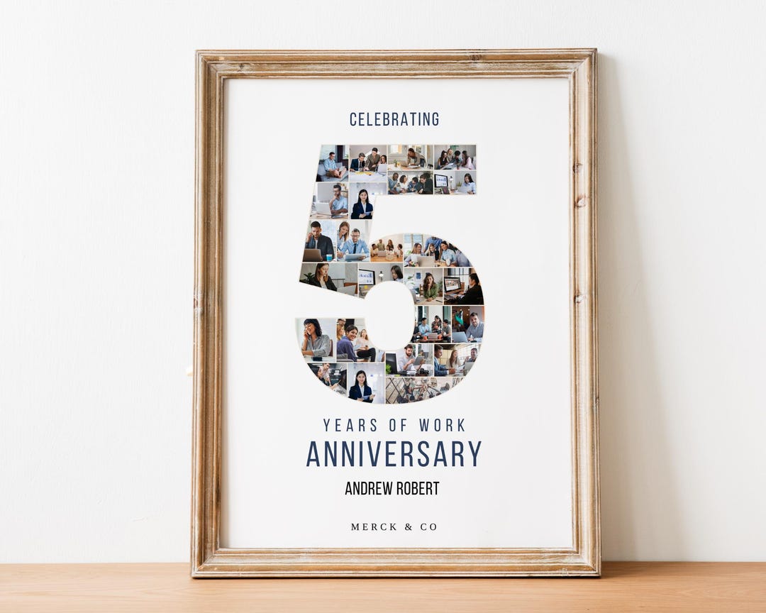 5th Work Anniversary Photo Collage Gift (digital File) - Etsy