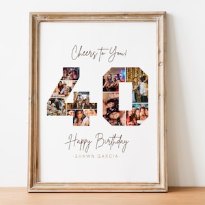 40 Number Photo Collage,40th Birthday Number, 40 Photo Collage Canva ...