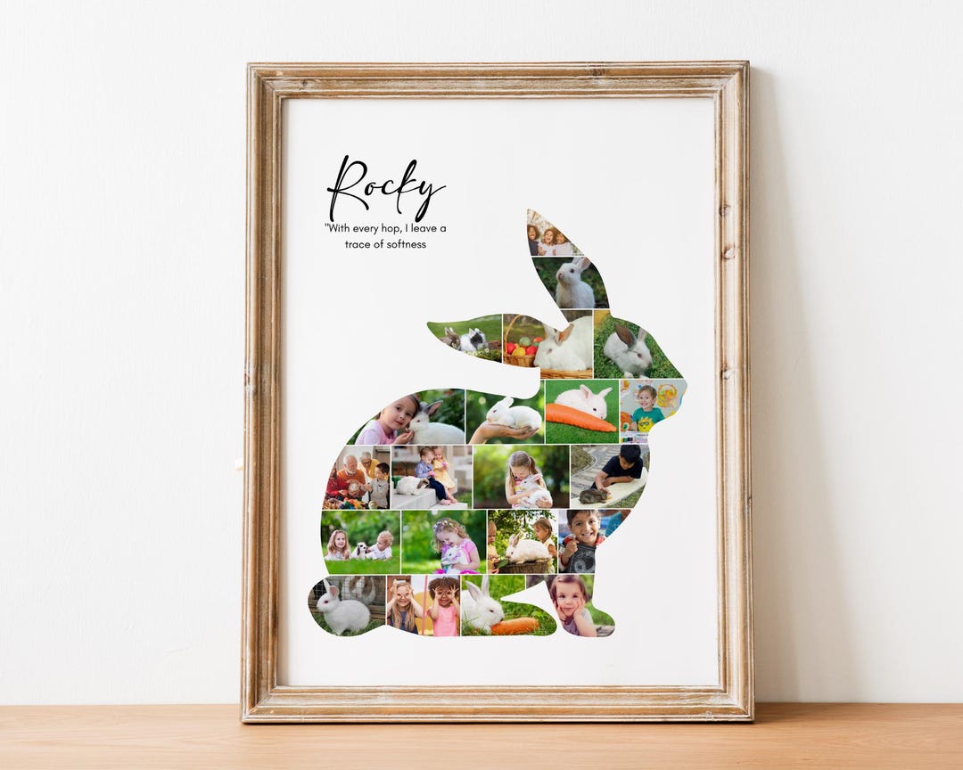 Hare-shaped Photo Collage,rabbit-shaped Photo Collage,easter Bunny ...