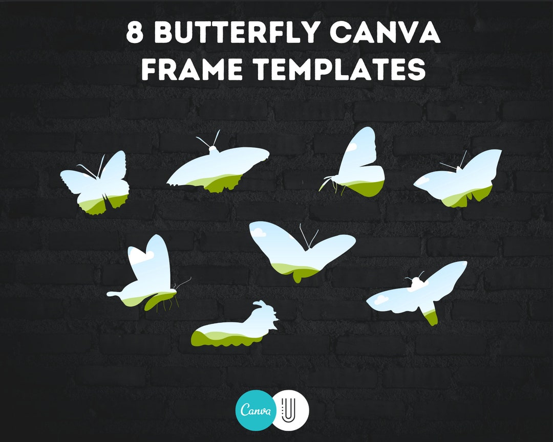 Butterfly Frames Canva Templates: DIY Home & Event Decor (digital ...