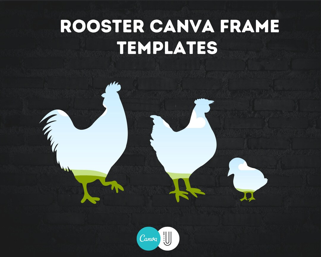 Editable Rooster Canva Frame Template - Customizable Design for DIY ...