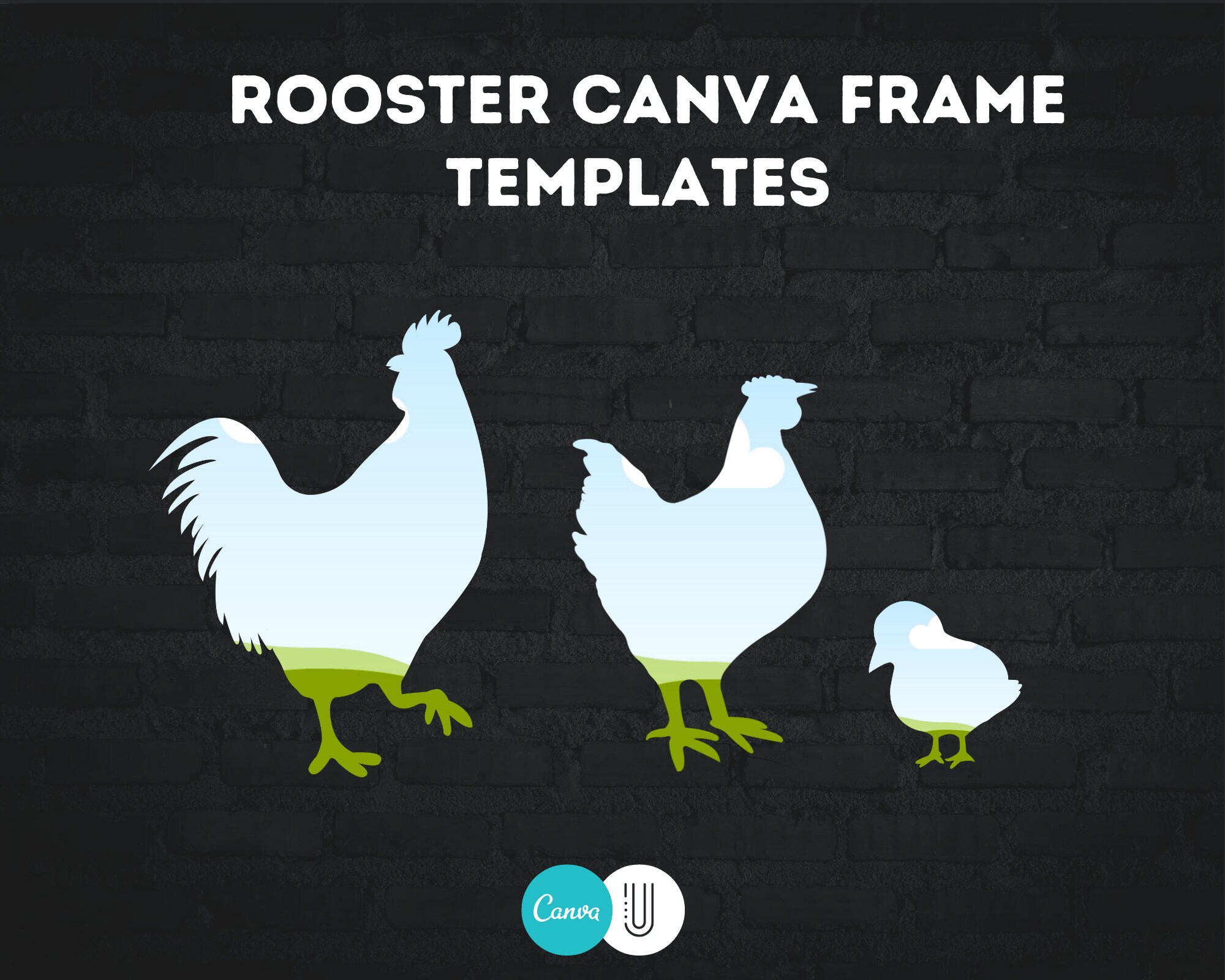 Editable Rooster Canva Frame Template: DIY Home Decor (digital File) - Etsy