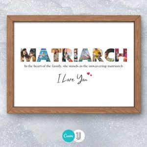 Matriarch Photo Frame, Personalized Matriarch Frame, Matriarch Print ...