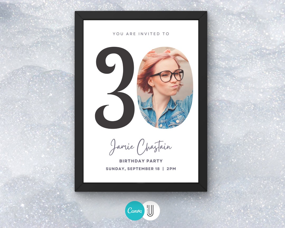 30 Collage Frame Canva Editable , 30 Number Collage Frame ,30th ...