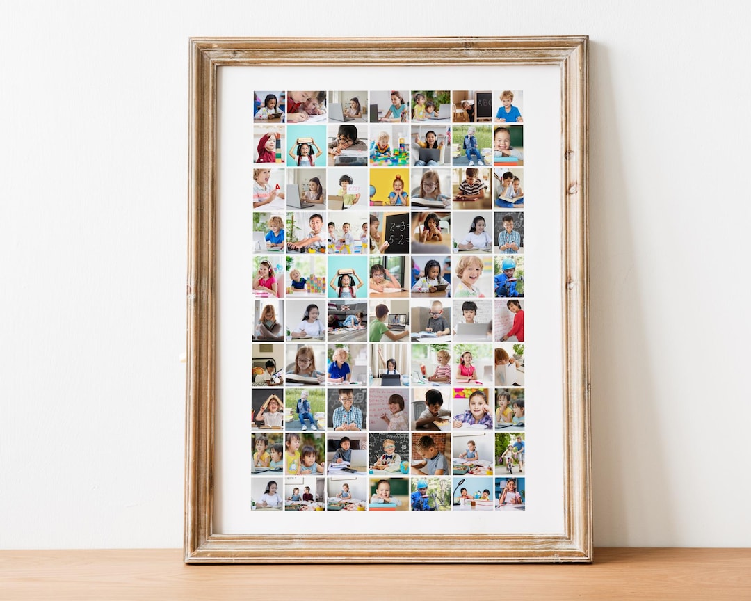 Grid Photocollage,photo Template, Holds 70 Images,photo Collage, Poster ...