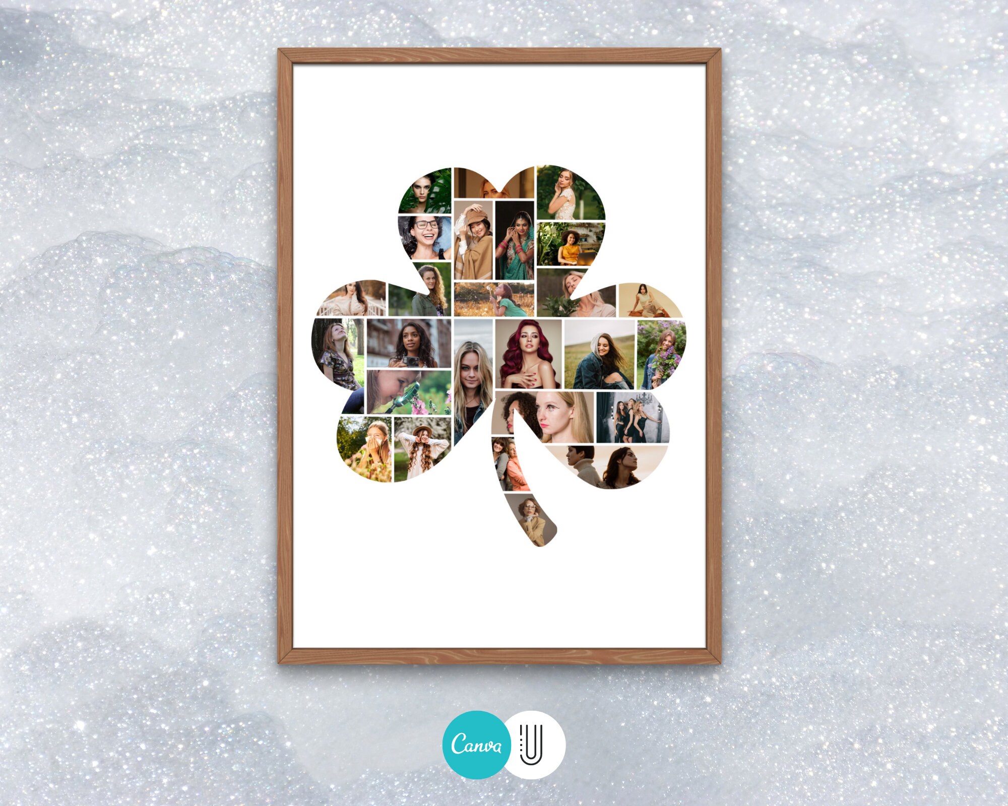 Picture Collage Shamrock Template , Photo Grid Cute Shamrock Photo ...