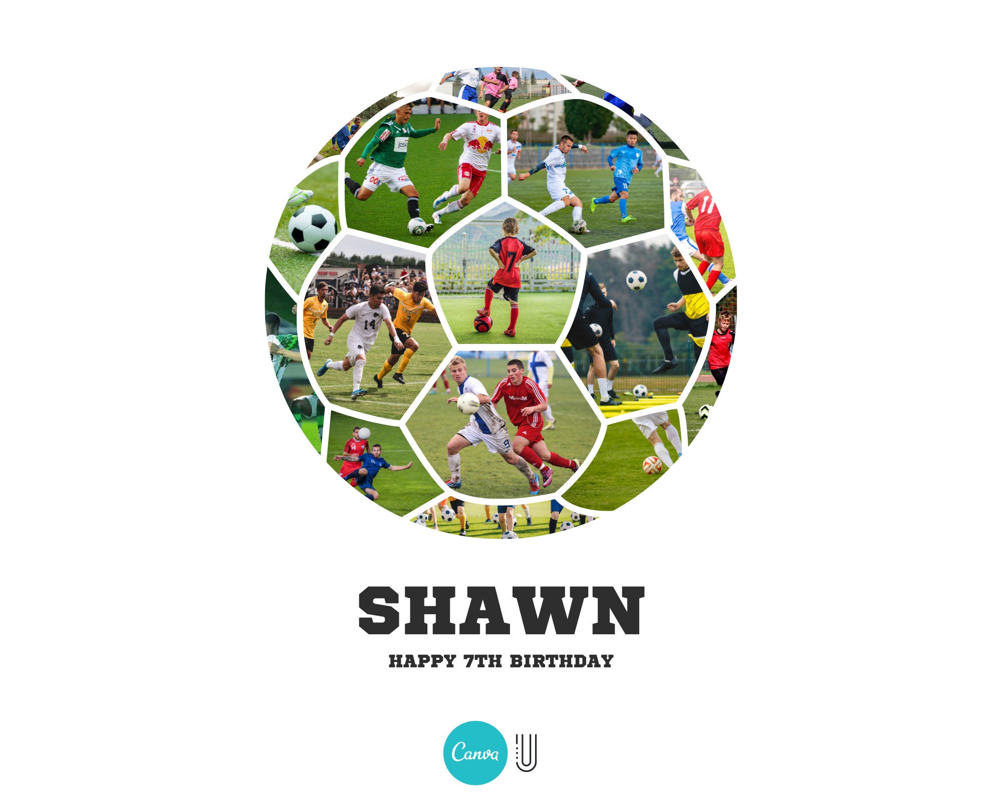 Soccer Ball Photo Collage: Custom Coach or Birthday Gift (digital File ...