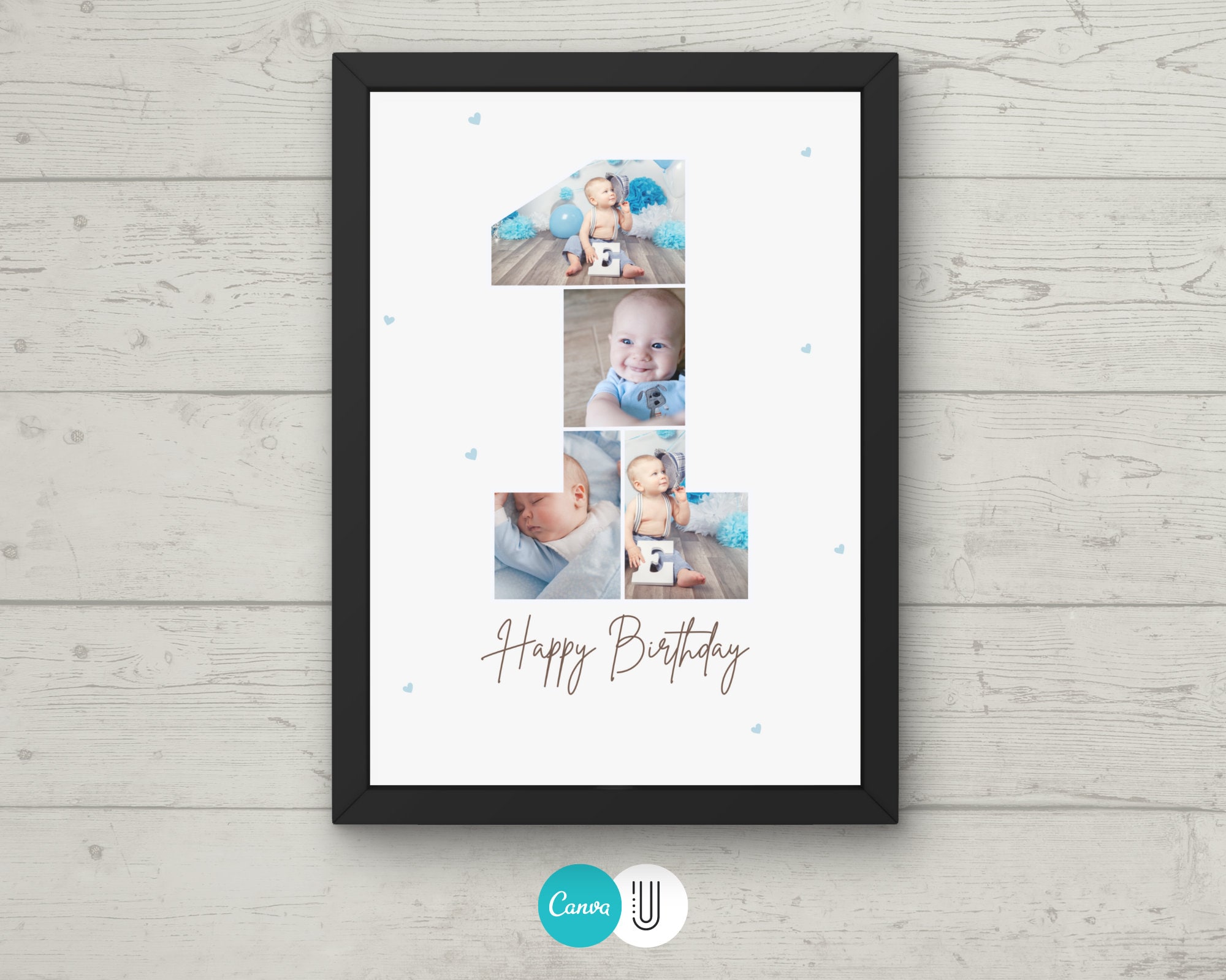 Number One, First Birthday Digital Download,birthday Number 1 Collage ...