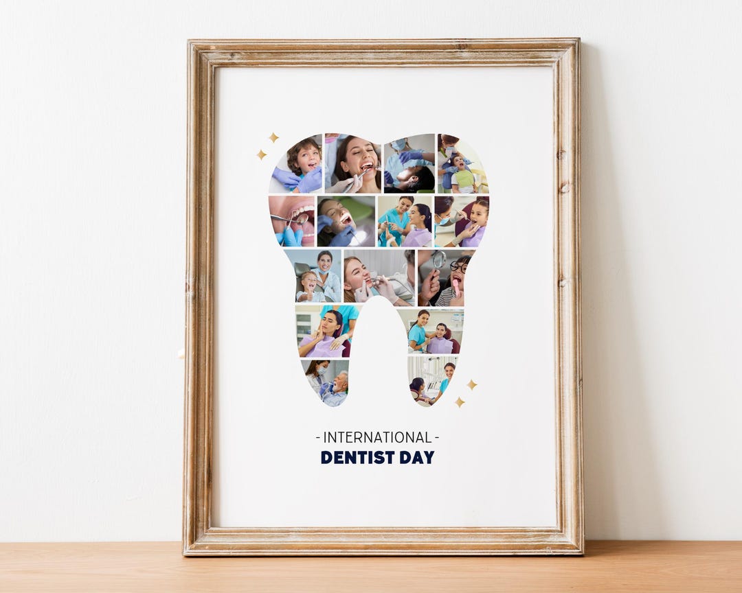 Tooth-shaped Photo Collage: Custom Dentist Gift (digital File) - Etsy