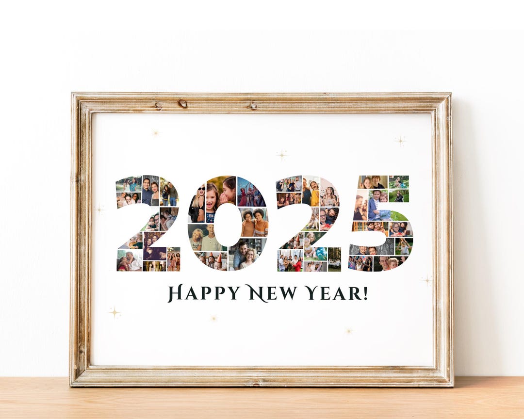 2025 Number Photo Collage Template: New Year Gift (digital File) - Etsy