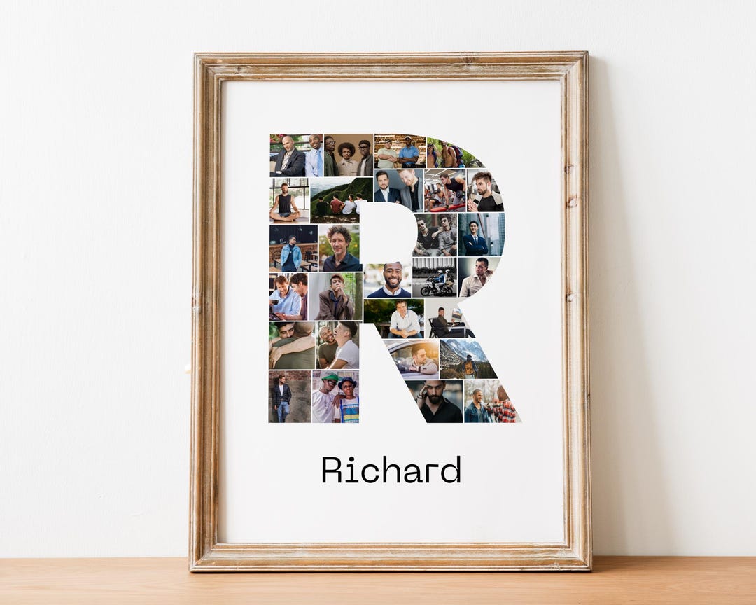 Custom Letter R Photo Collage – Personalized Name – Printable Digital ...