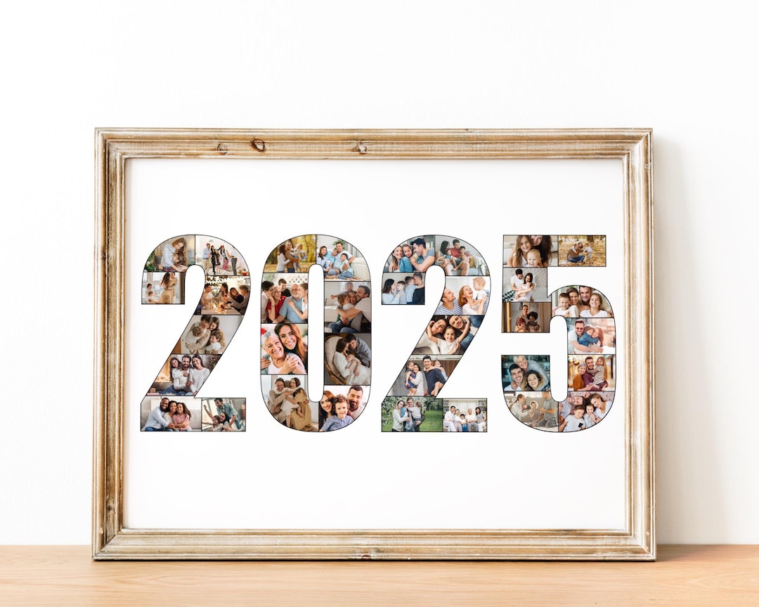 2025 Number Photo Collage,new Year Gift, 2025 Anniversary Gift Idea ...