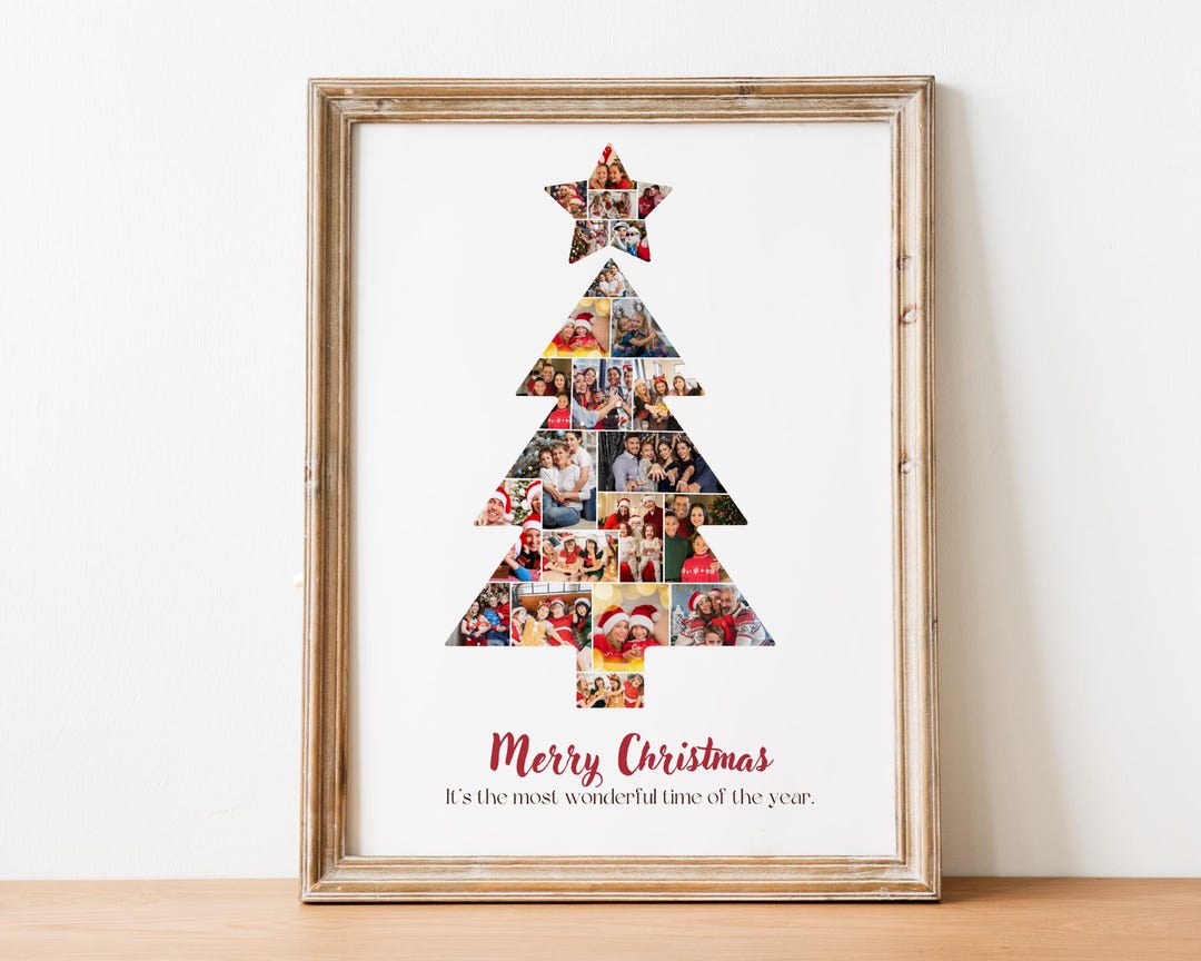 Custom Christmas Photo Collage in Xmas Tree Shape,christmas Gift ...