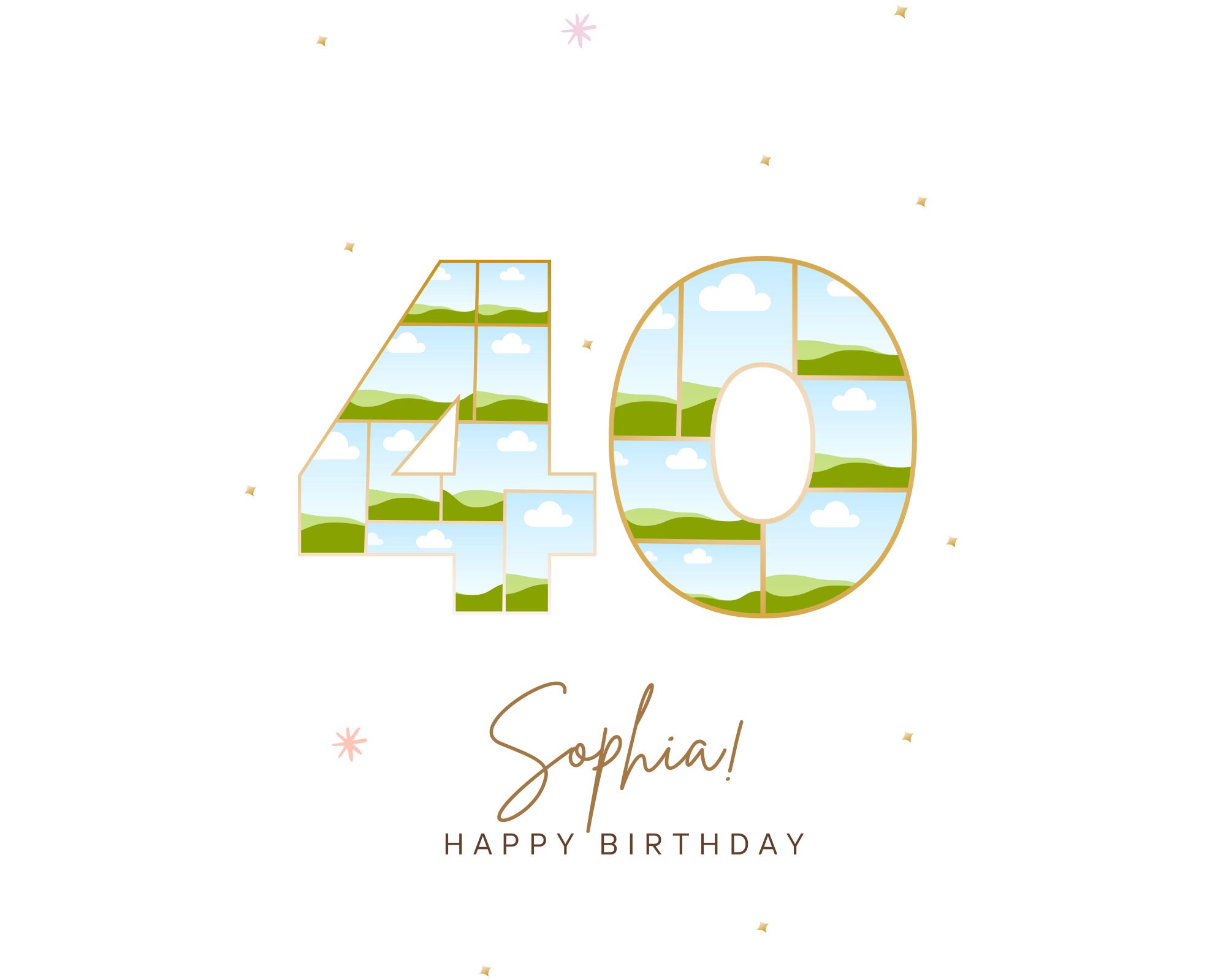40 Number Photo Collage,40th Birthday Number, 40 Photo Collage Canva ...