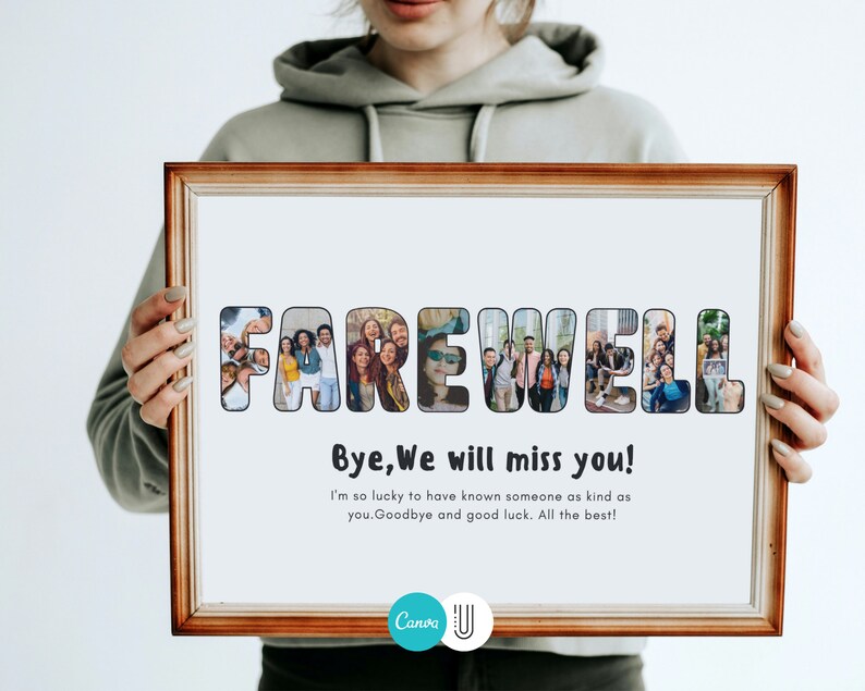 Custom Farewell Photo Collage Gift: Goodbye, Retirement, Graduation ...