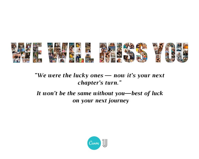 Farewell Photo Collage: Printable Goodbye Gift (canva Template) - Etsy