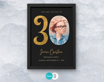 30 Number Collage Frame 30 Collage Frame Canva Editable 30th Birthday ...