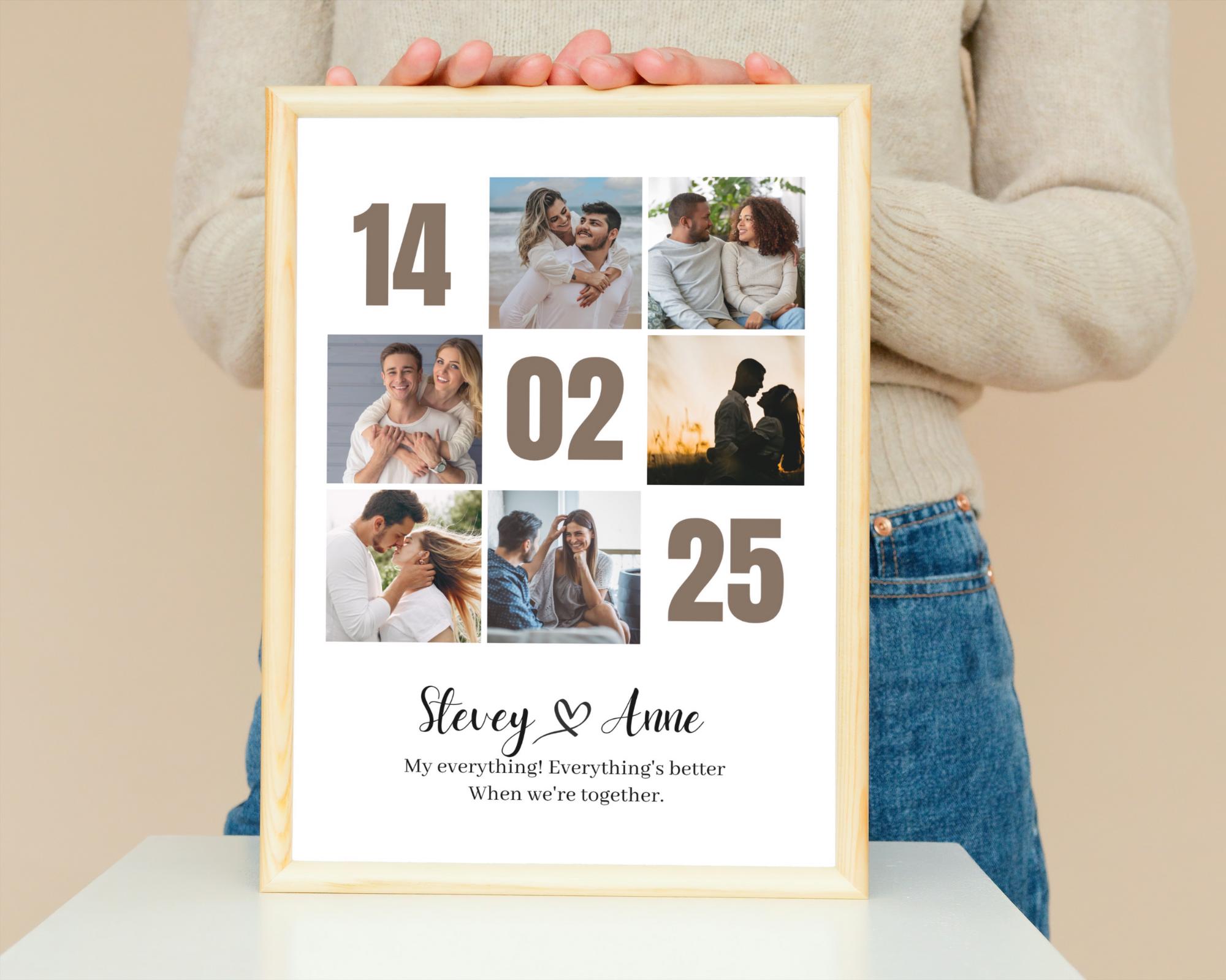 Personalized Couple Photo Collage, Anniversary Gift (digital File) - Etsy