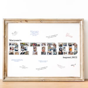 Custom Retired Photo Collage, Boss Coworker Gift, Retirement Party Sign ...