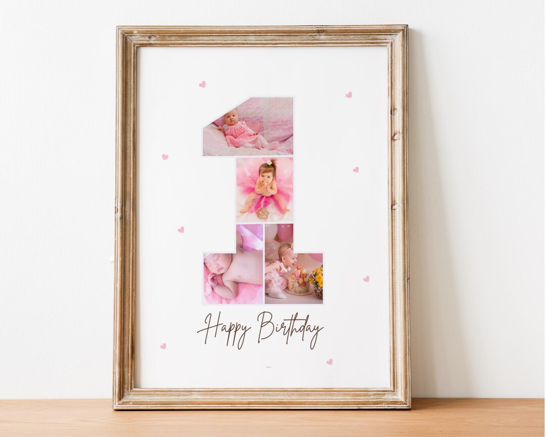 Number One, First Birthday Digital Download,birthday Number 1 Collage ...