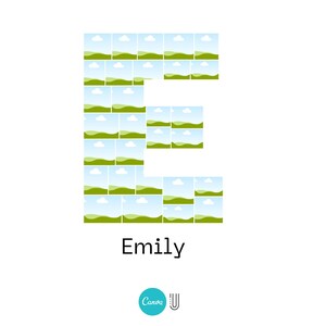 Custom Letter E Photo Collage - Personalized Gift (digital File) - Etsy