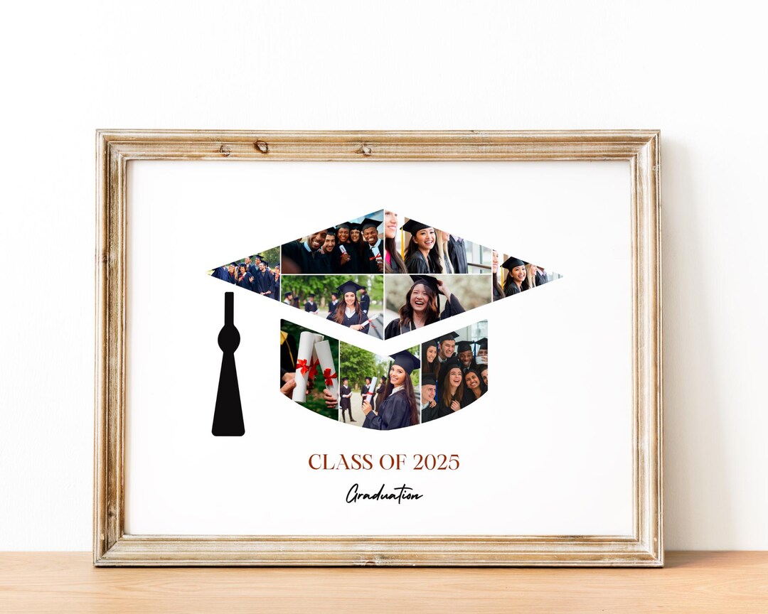 Graduation Cap Photo Collage Template: Senior Gift (editable in Canva ...