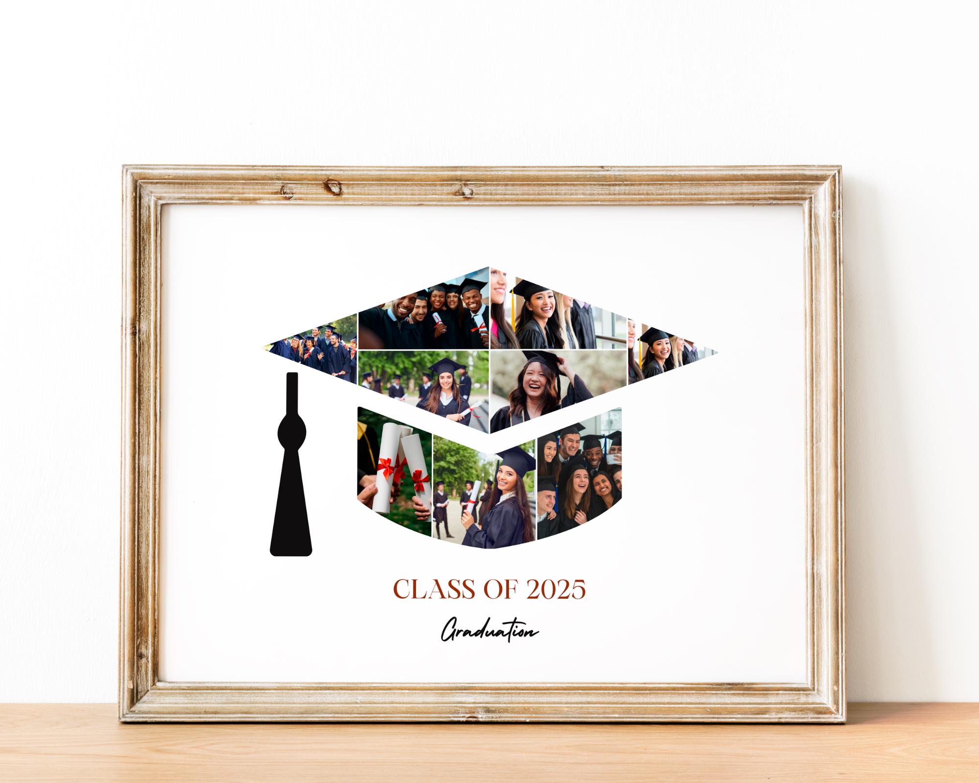 Personalized Graduation Cap Photo Collage Template,graduation Gift for ...