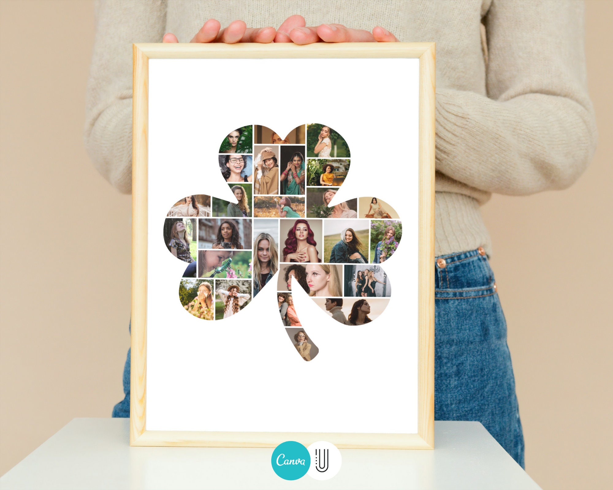 Picture Collage Shamrock Template , Photo Grid Cute Shamrock Photo ...