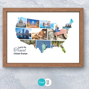 United States Photo Collage, Custom Photo Collage Gift , America ...