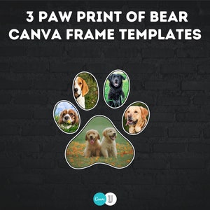 Dog and Paw Photo Collage Design on Canva Frame Template,printable Paw ...