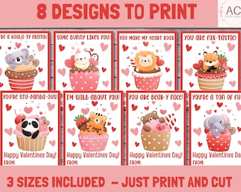 Kids Valentines Cards Instant Digital Download Printable Kids | Etsy